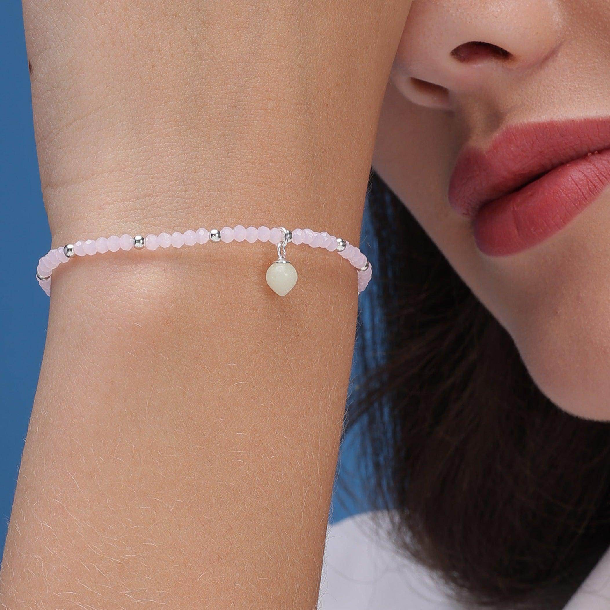pink pearl drop bracelet – SAAAR Jewellery